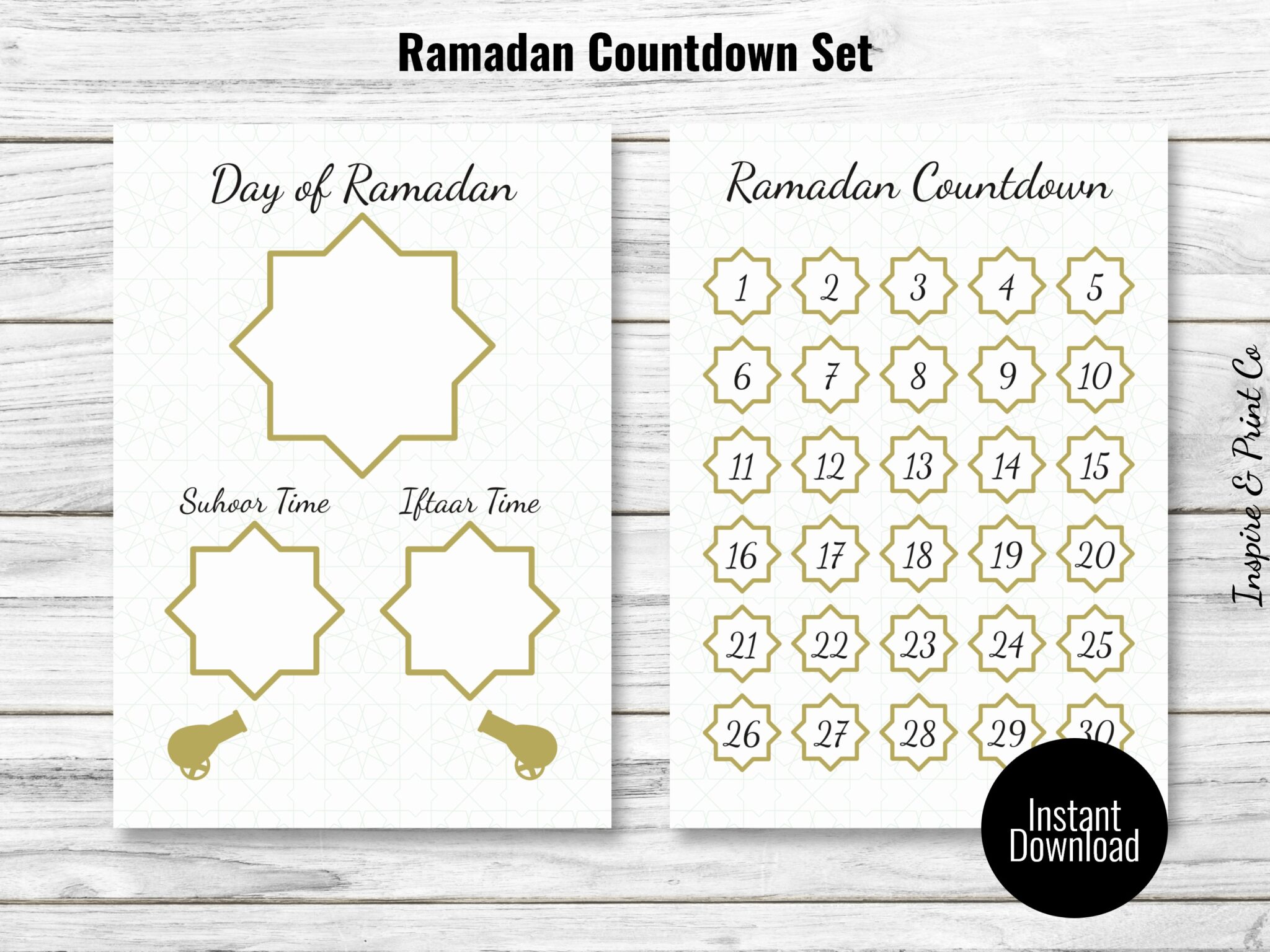 Ramadan Dua Printable, Iftar And Suhor Dua, Allah Names - InspireAndPrintCo