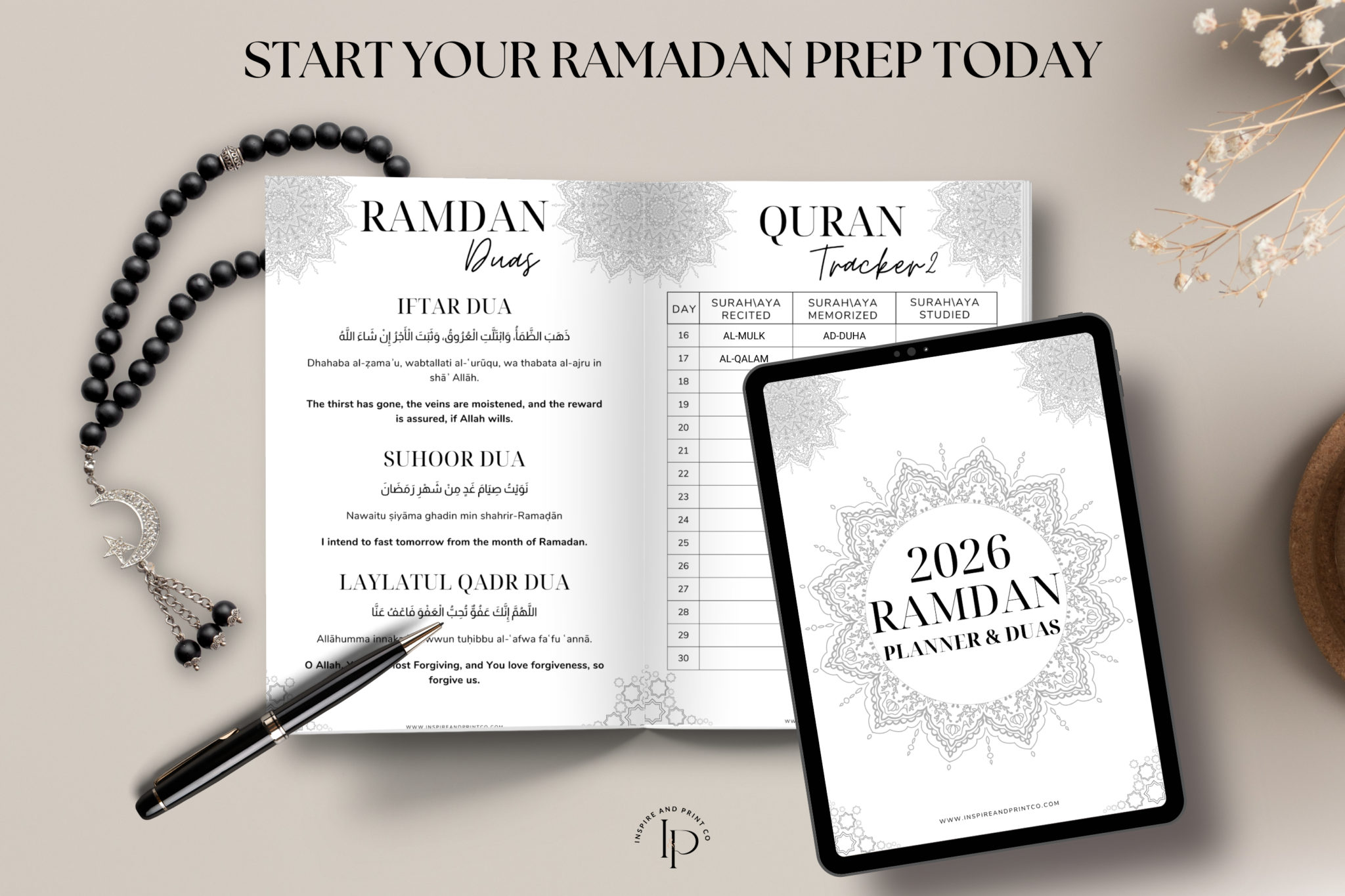 The Ultimate 2026 Ramadan Digital Planner & Dua Cards - InspireAndPrintCo